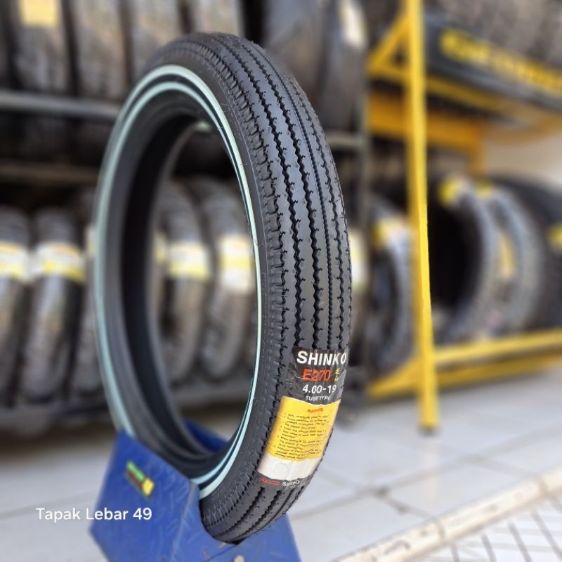 Jual Ban SHINKO E270 Super Classic 2W 4.00 Ring 19 Double White Strips For HD Classic Oldskull ...