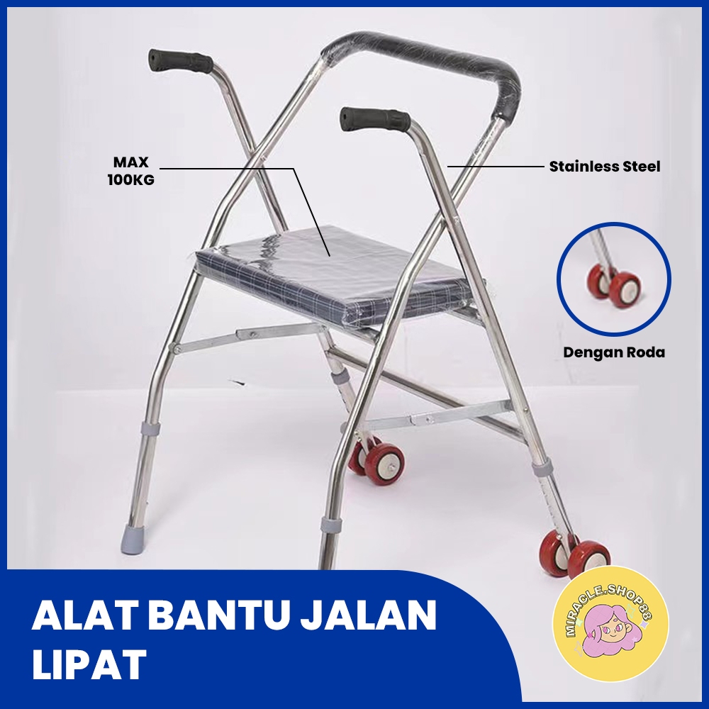 Jual MS Walker Alat Bantu Jalan Orang Tua Lansia Standard Lipat Tongkat ...