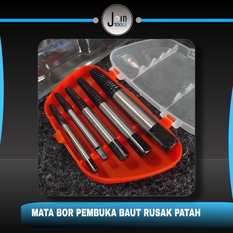 Jual mata bor pembuka baut rusak patah BELTER mata tap drat set 5pcs ...