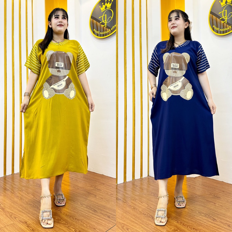 Jual Daster Hii bear lengan salur karakter viral terbaru ld 120 Rayon ...