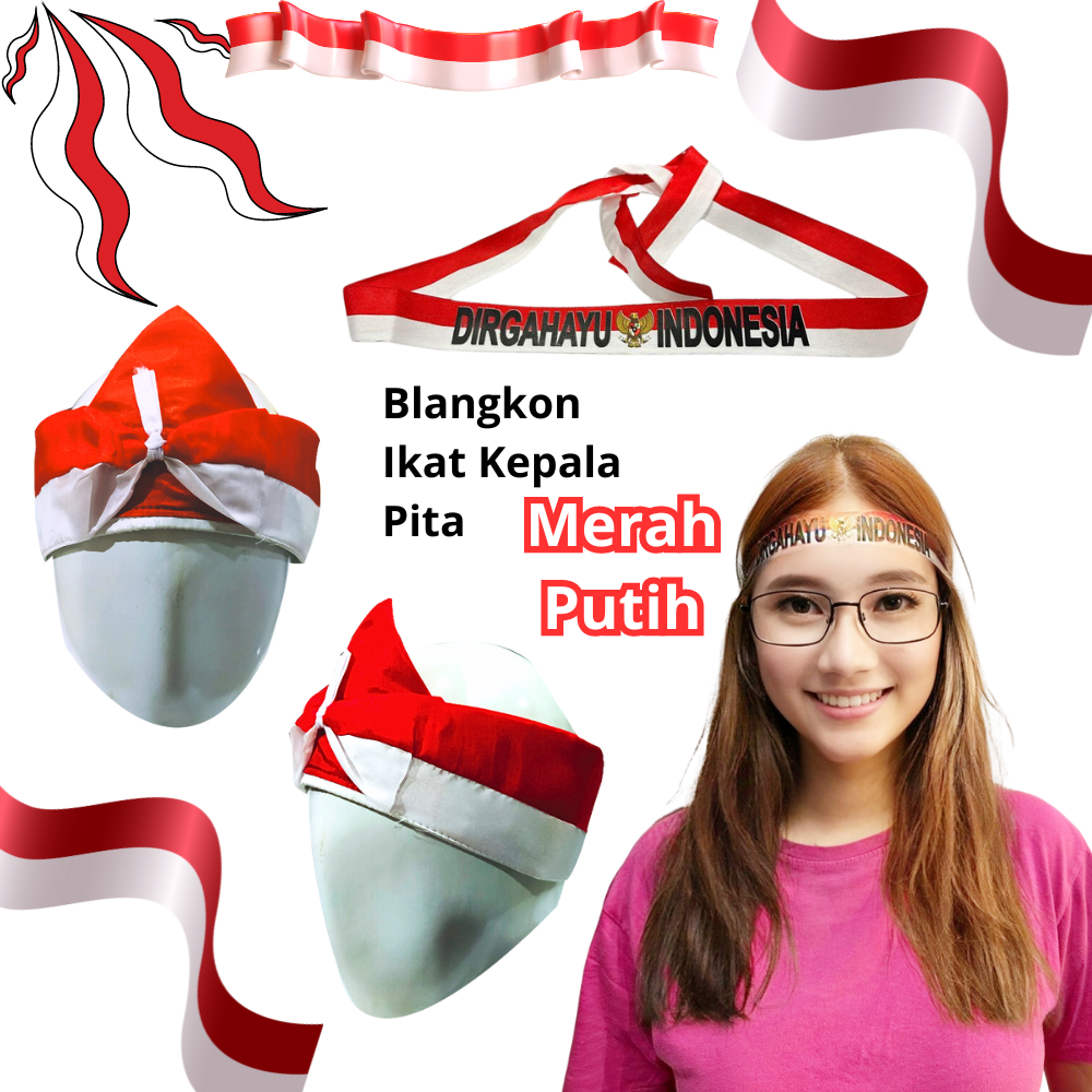 Jual Ikat Kepala Blangkon Udeng Bandana Pita Merah Putih Scraf Head ...
