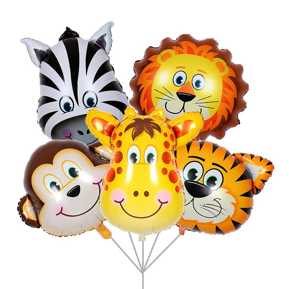 Jual Balon Foil Karakter Jumbo Hewan Darat Sapi Jerapah Harimau Singa ...