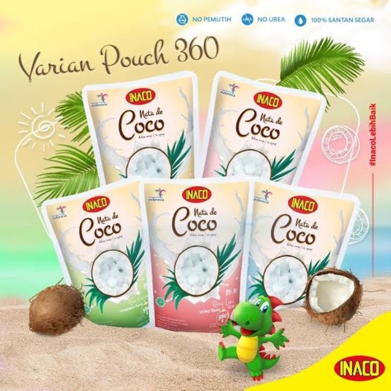 Jual INACO NATA DE COCO COCONUT GEL KEMASAN POUCH NETTO 360 GR | Shopee ...