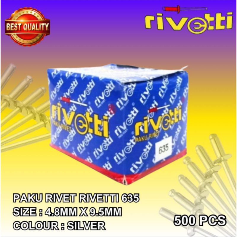 Jual Paku Rivet RIVETTI 635 Size 4.8mm x 9.5mm isi 500pcs | Shopee ...