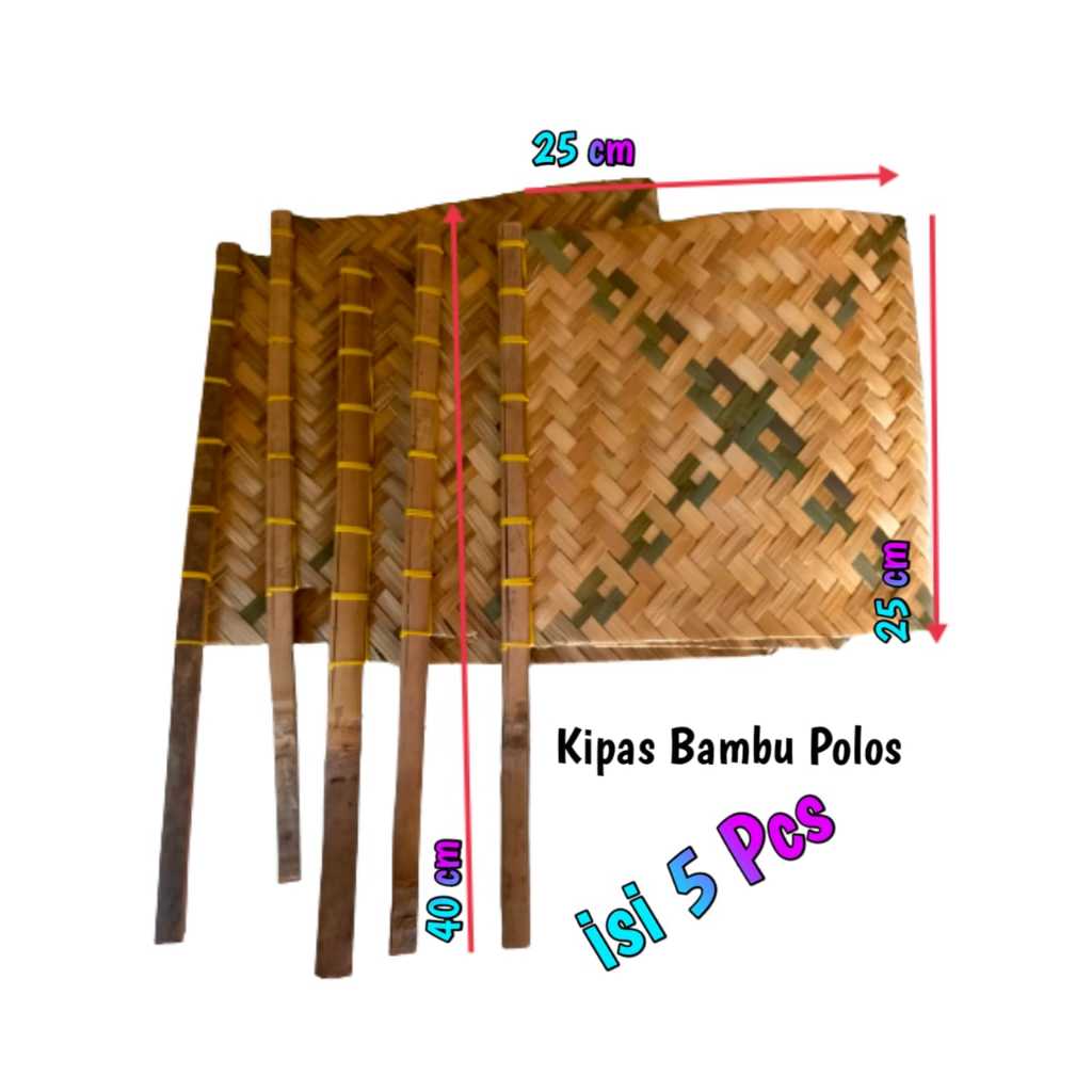 Jual Kipas anyaman bambu murah paket isi 5 biji Kipas Polos atau ilir ...