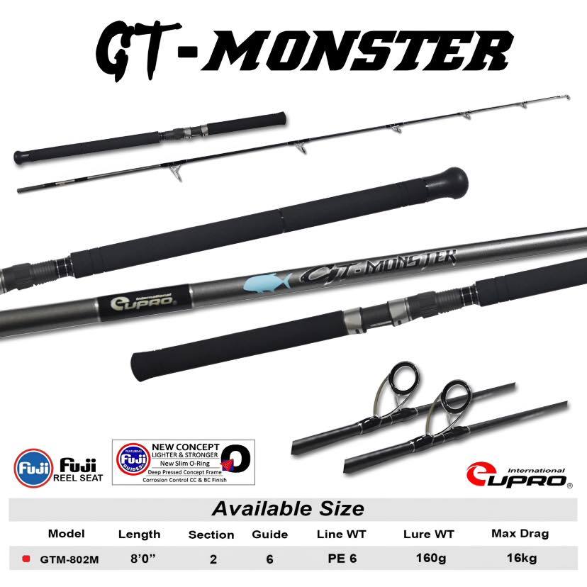Jual Joran Popping Eupro GT Monster 802M 240cm PE 6 Fuji | Shopee Indonesia