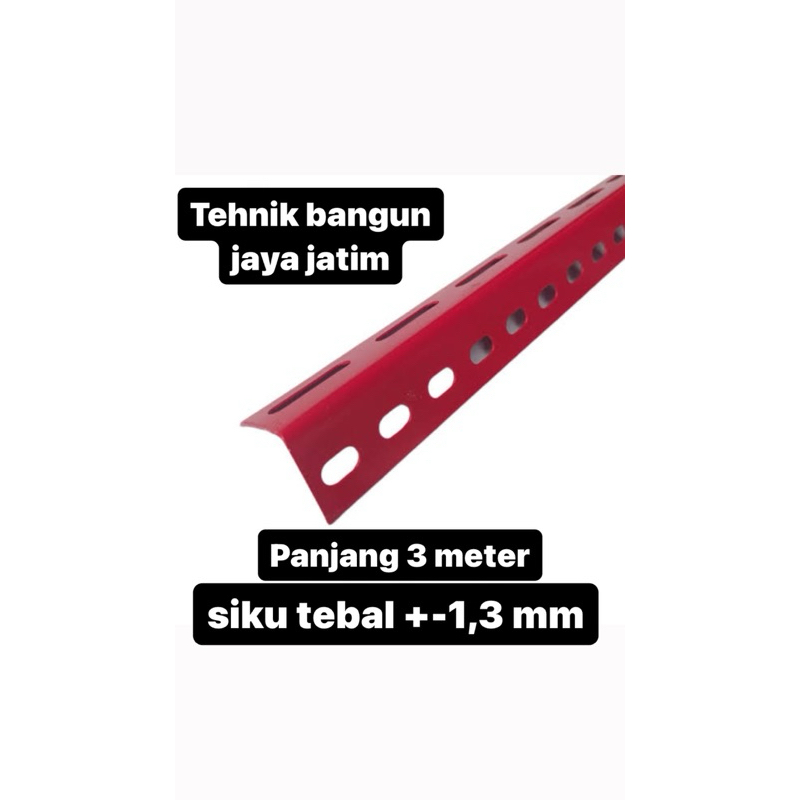 Jual BESI SIKU / RAK SIKU / SIKU LUBANG TEBAL 1,3 MM BESI SIKU MERAH ...