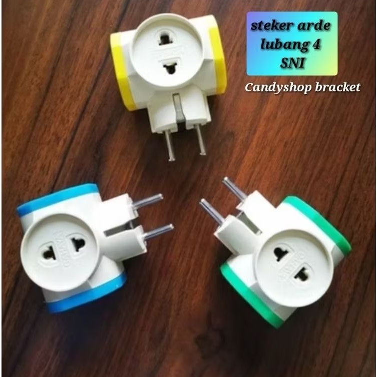 Jual steker arde 4 lubang/colokan listrik/terminal listrik T | Shopee ...