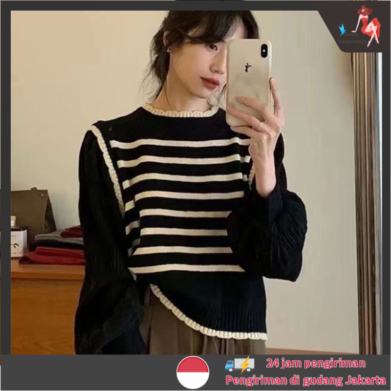 Jual Karley - Korean Baju Outfit Cewek Baju Atasan Wanita Baju Rajut ...