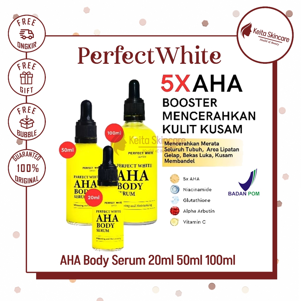 Jual Perfect White AHA Body Serum Mencerahkan Badan Lebih Cepat | Shopee Indonesia