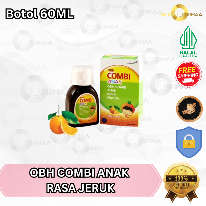Jual OBH Combi Anak Batuk Plus Flu Rasa Jeruk Apel Stroberi 60 mL Sirup ...