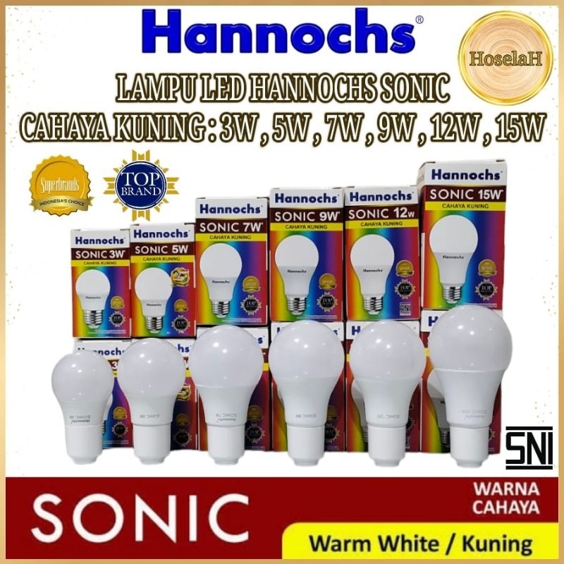 Jual Lampu LED Hannochs Sonic Cahaya Putih 3W , 5W , 7W , 9W , 12W ...