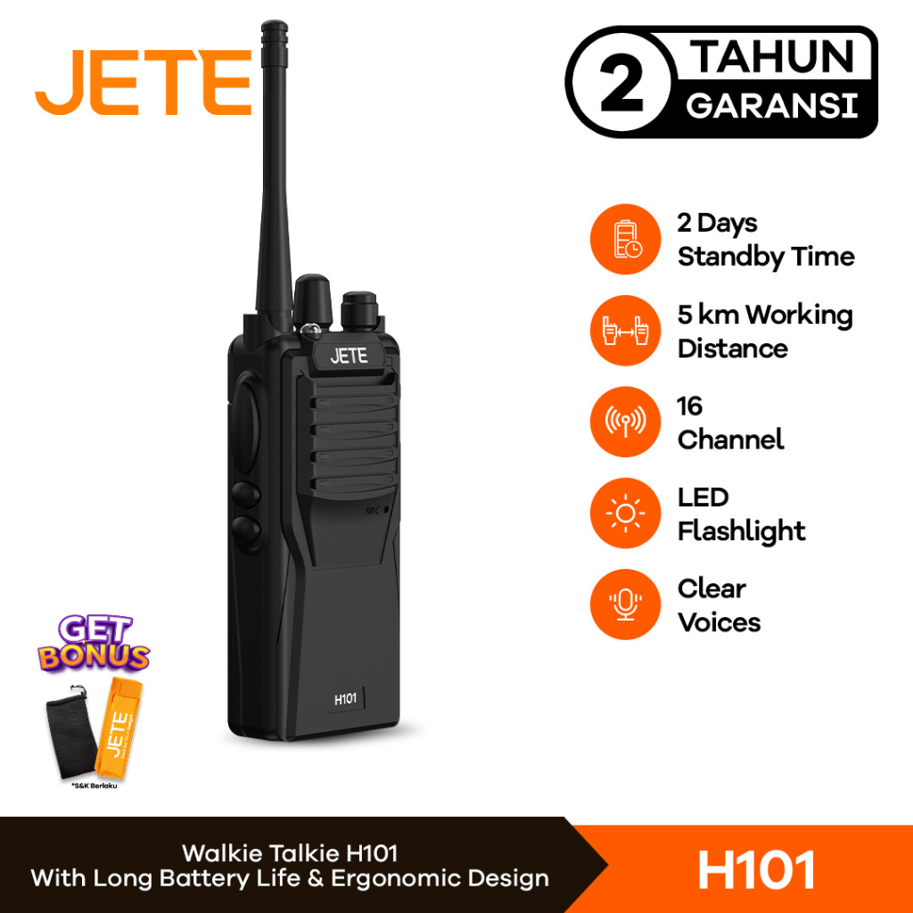 Jual JETE H101 HT Handy Talky Dual Band With LED Walkie Talkie 16 ...