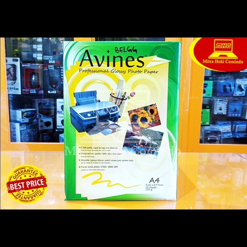 Jual KERTAS FOTO MURAH AVINES GLOSSY PHOTO PAPER A4 20 LEMBAR | Shopee ...