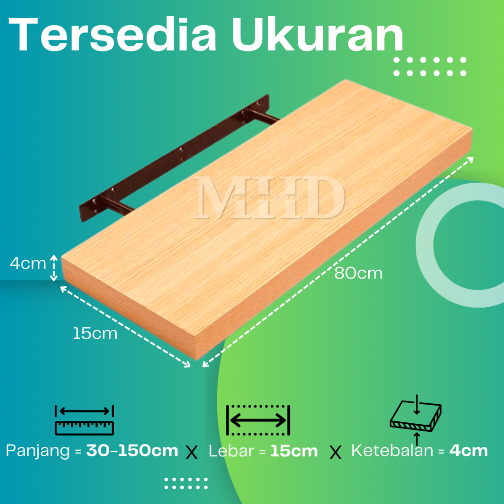 Jual Rak Ambalan Dinding Minimalis Extra Lebar 15 cm Tebal 3 cm Kayu ...