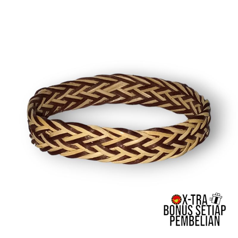 Jual Gelang Simpai 9 Double Coklat Triple Putih Resam/Rotan Asli ...