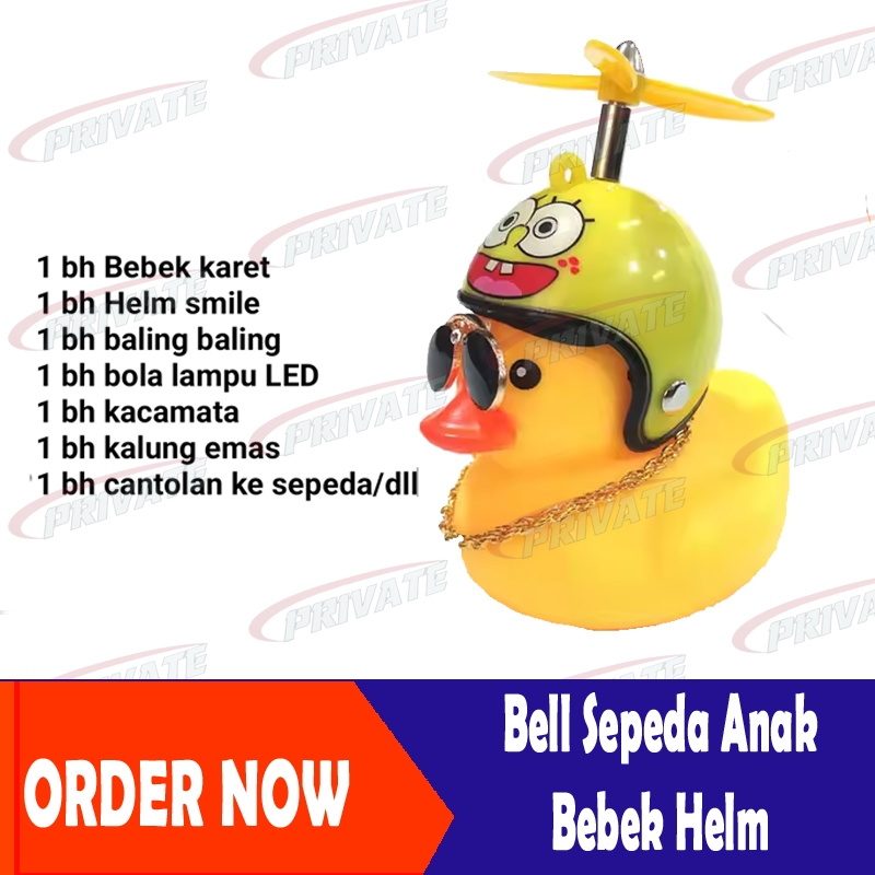 Jual Bell Sepeda Anak Bebek Helm With LED Light - SPONGEBOB | Shopee ...