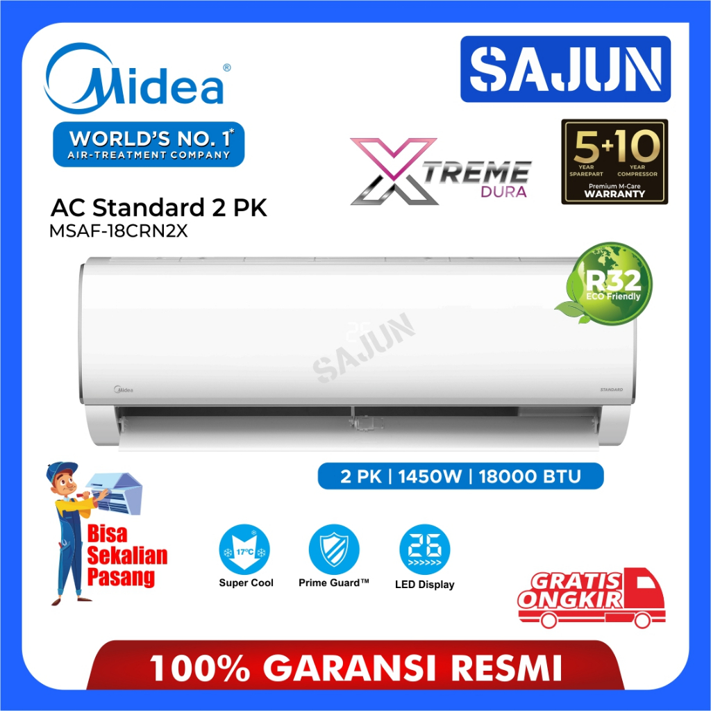 Jual Midea AC Split 2PK MSAF-18CRN2X R32 Standard Super Cool 2 PK ...