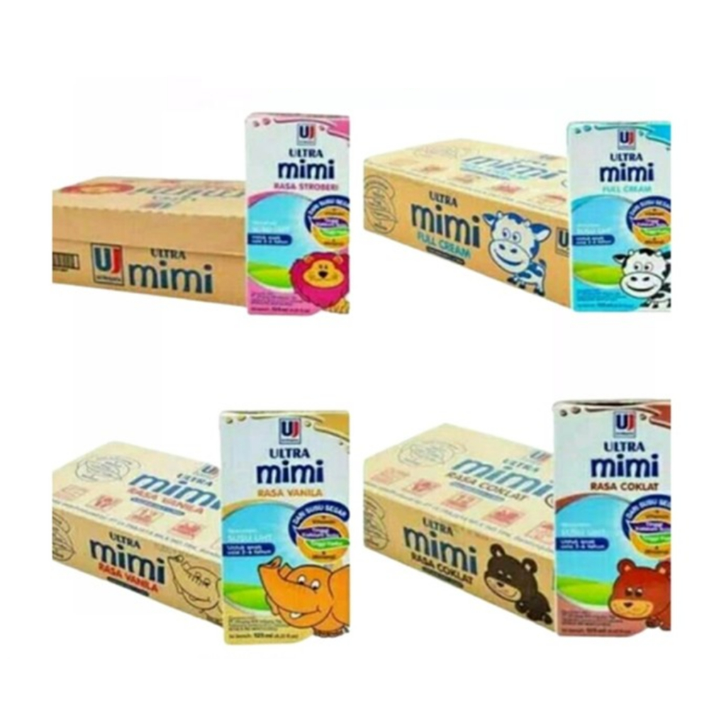 Jual Ultra Milk Mimi Susu UHT Strawberry Full Cream Cokelat 125ml 1 Dus ...