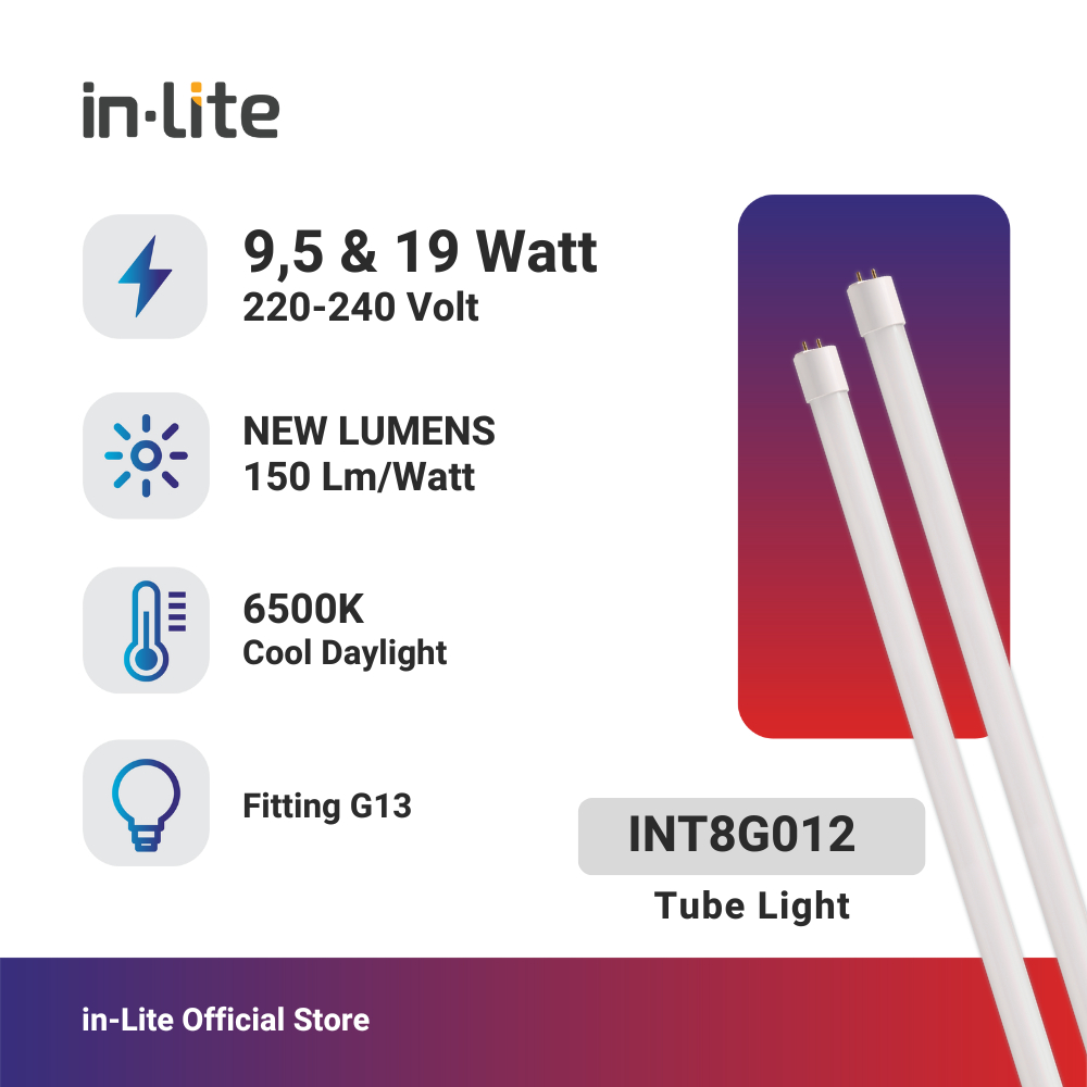 Jual InLite Lampu Batten Tube Light LED INT8G012 - 9,5 - 19 watt ...