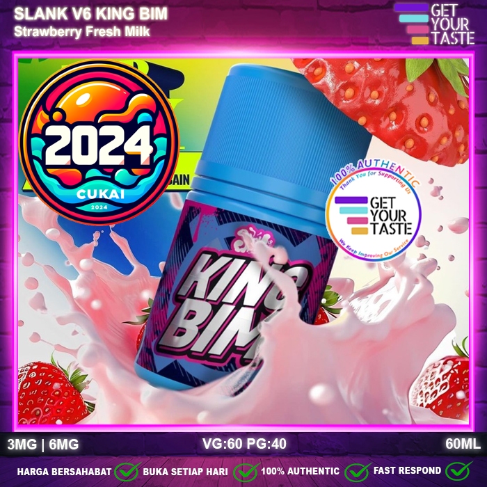 Jual Liquid SLANK V6 King Bim Strawberry Milk 60ML Freebase Kingbim by ...