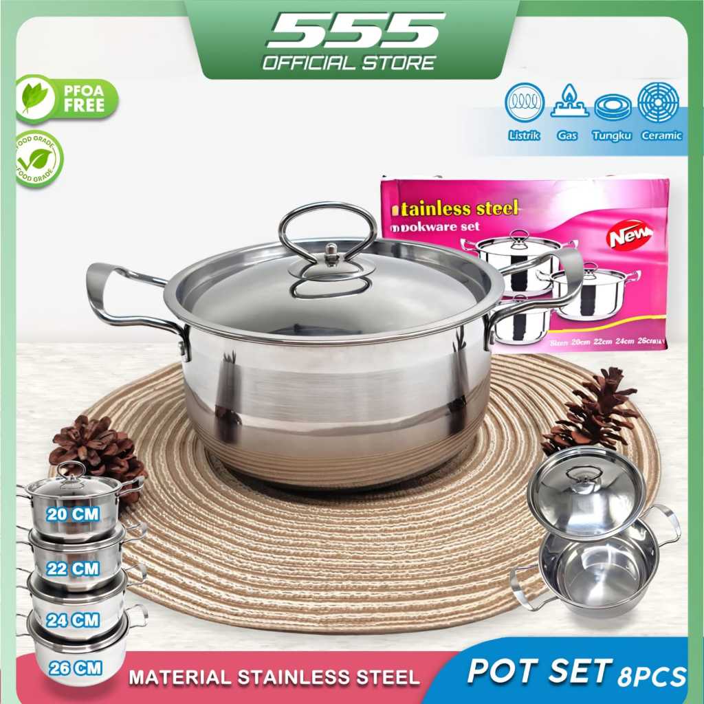 Jual Panci Soup Pot Panci Kuah Tebal Stainless Tutup Kaca Panci Kuah ...