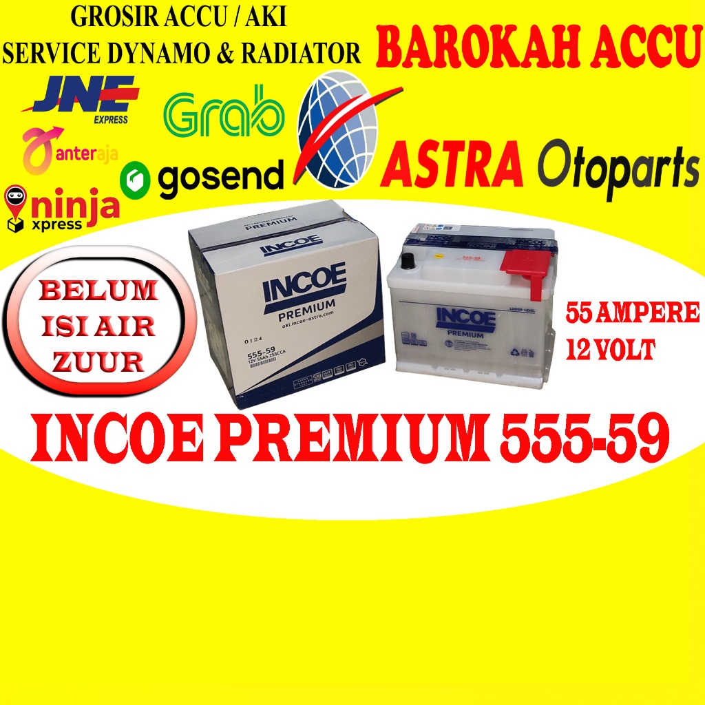 Jual AKI MOBIL INCOE PREMIUM 555 59 / 555-59 , 55 AH ASTRA OTOPARTS ...