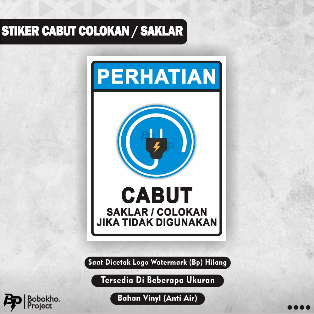 Jual Stiker Cabut Colokan Listrik / Sticker Lepas Kabel Listrik ...