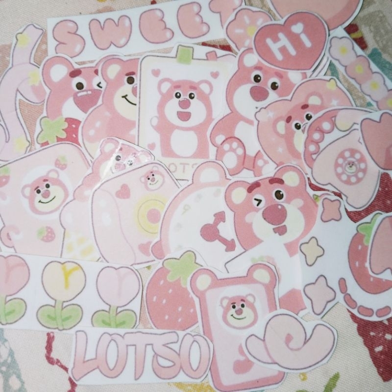Jual STIKER LOTSO PINK || LEBIH KUAT || ALA KOREA || LUCU || PINK ...