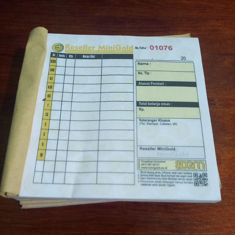 Jual syam nota emas minigold ukuran 1/6 folio | Shopee Indonesia