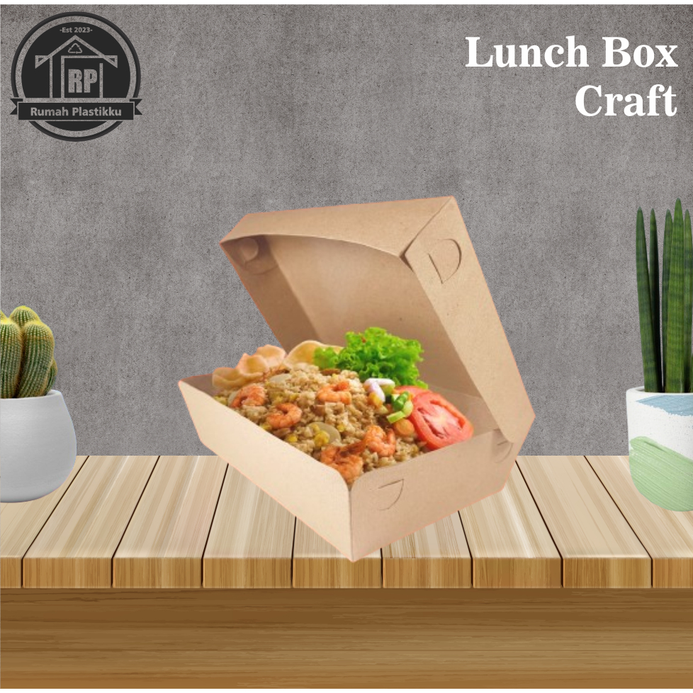 Jual [Dos 600pcs] Paper Lunch Box Craft / Kertas Box Kemasan Nasi dan ...