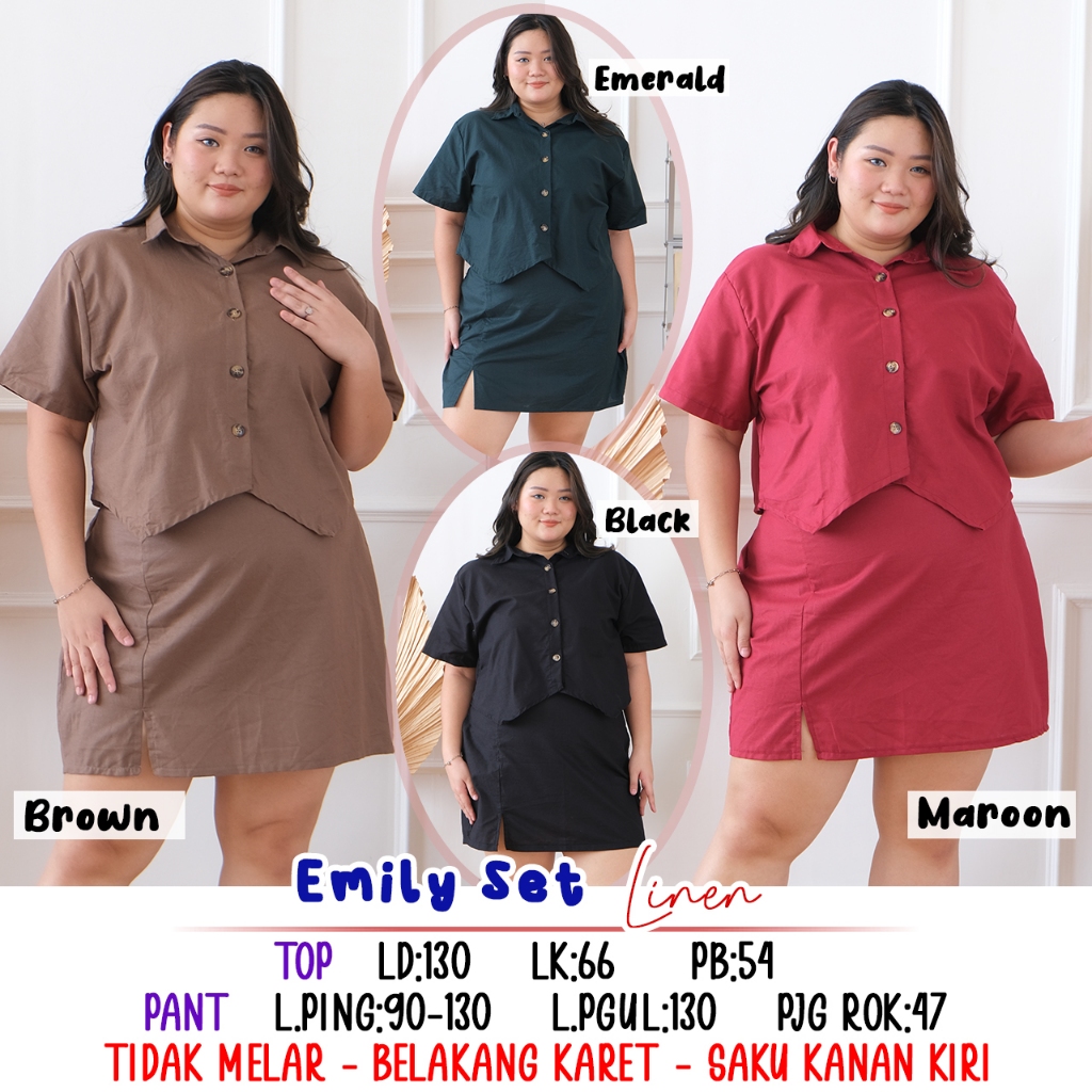 Jual EMILY SET SETELAN ROK WANITA BIGSIZE BIG SIZE JUMBO BESAR OVERSIZE ...