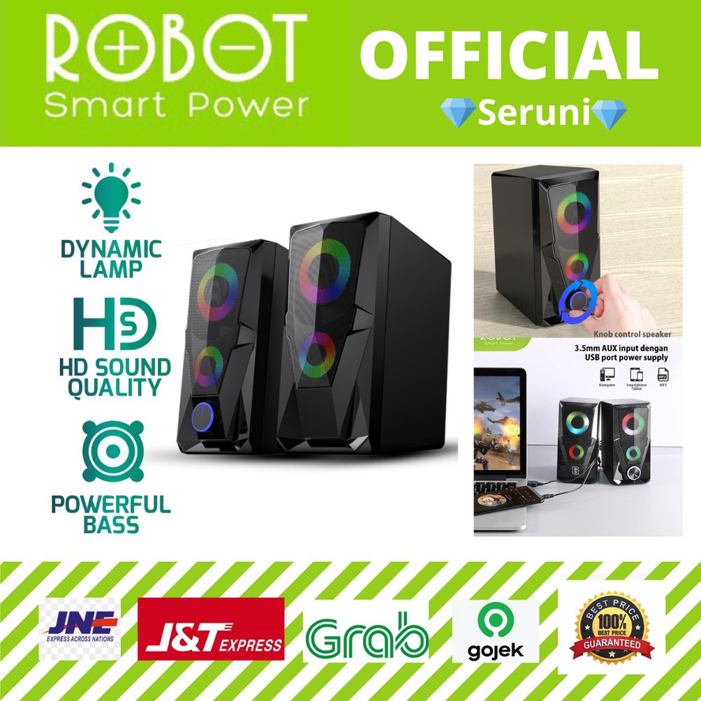 Jual KODE B26R ROBOT Speaker Aktif ROBOT RS2 Stereo Gaming 35mm ...