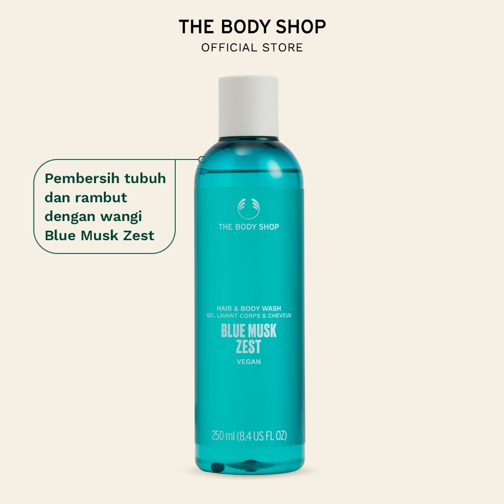 Jual The Body Shop Blue Musk Zest Hair & Body Wash Shower Gel 250Ml ...