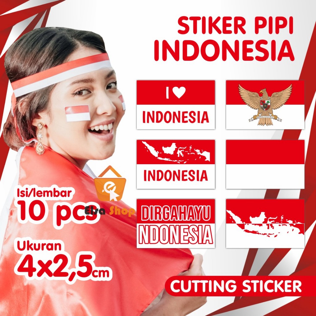 Jual Stiker Pipi Bendera Indonesia - sticker pipi | Shopee Indonesia