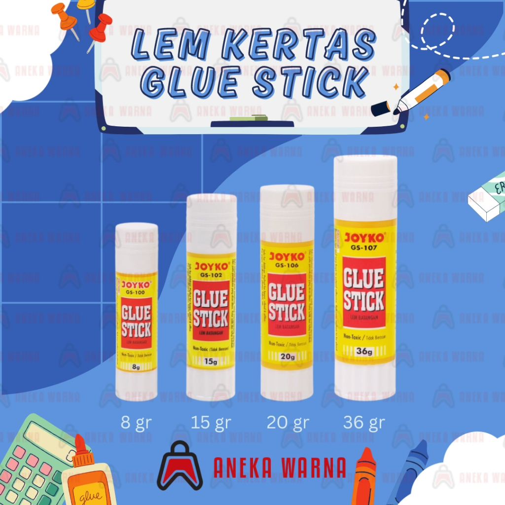 Jual LEM BATANG/PEREKAT KERTAS GLUE STICK | JOYKO (PCS) | Shopee Indonesia
