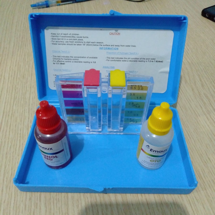 Jual Test Kit Kolam Renang Emaux | Alat Tes Kadar Air Kolam Renang 2 in ...