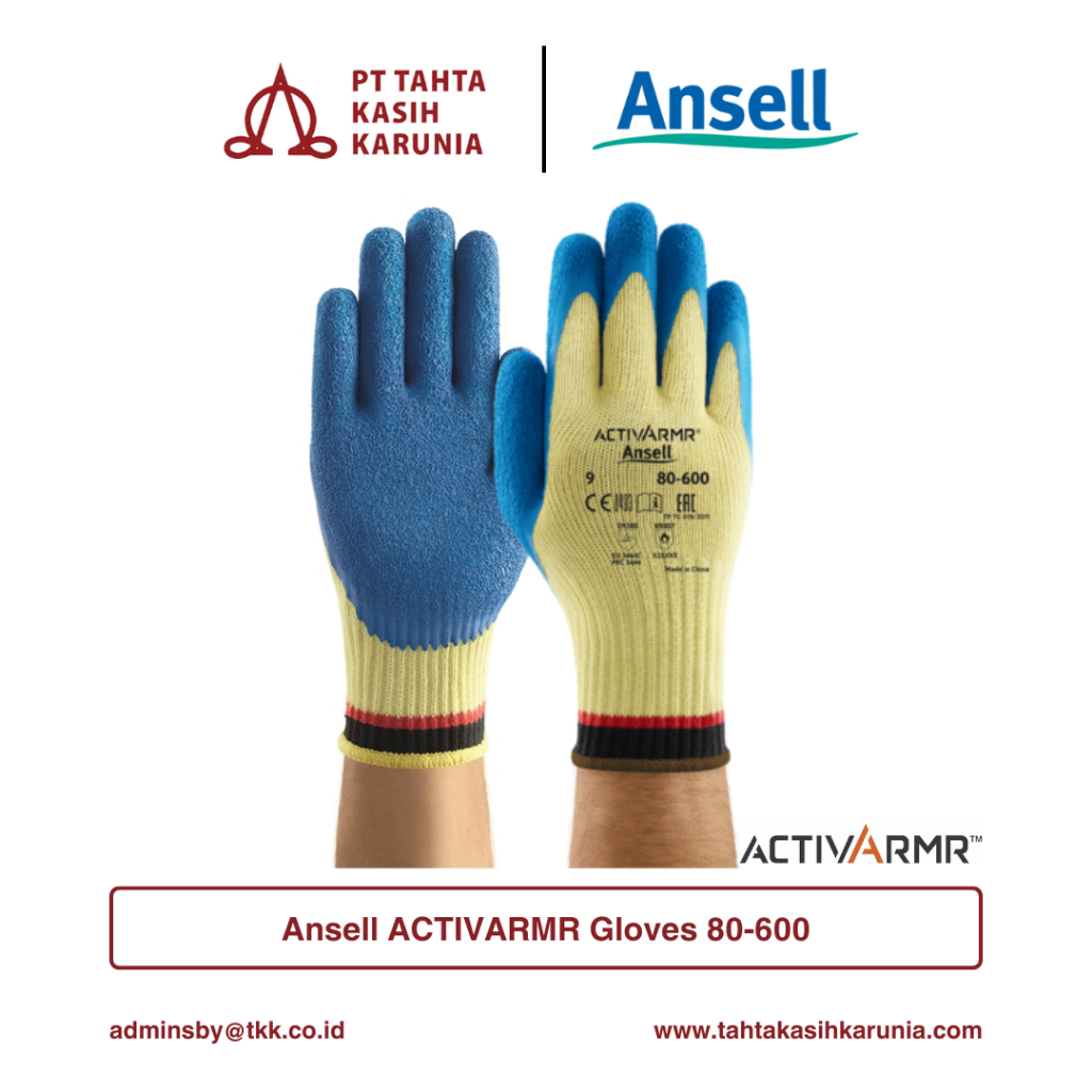 Jual Ansell ACTIVARMR Gloves 80-600 Thermal & Cut Resistant (Sarung Tangan Safety Industri ...