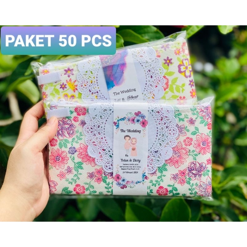 Jual Paket 50 PCS Souvenir pouch bunga 19x12cm | Shopee Indonesia