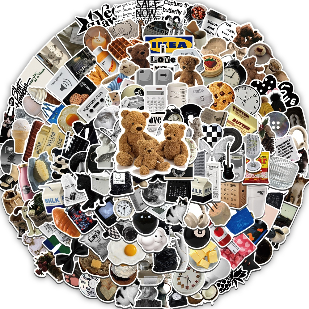 Jual [172PCS]Stiker Aesthetic Gaya Ins Pack Decal PVC Anti Air-Sticker ...