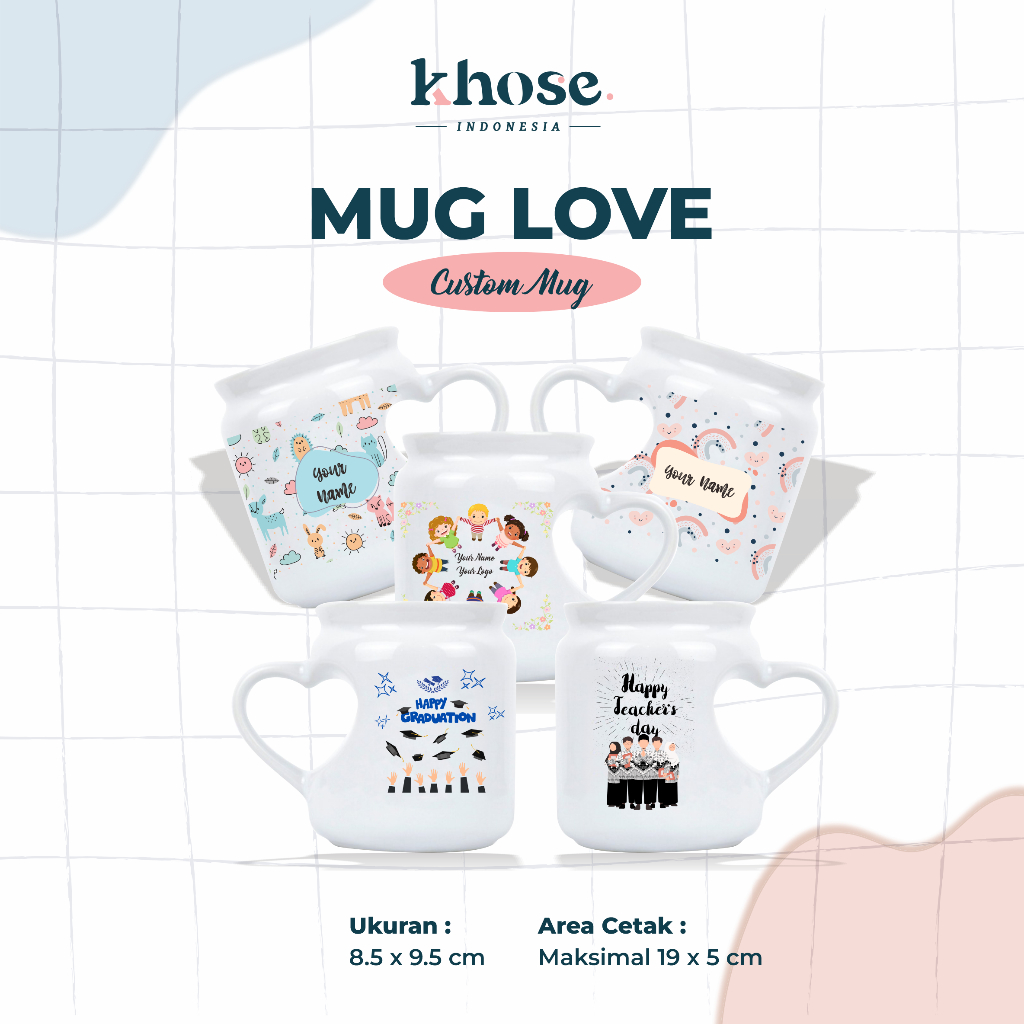Jual Gelas Mug Keramik Custom Love Free Template Design / Souvenir ...