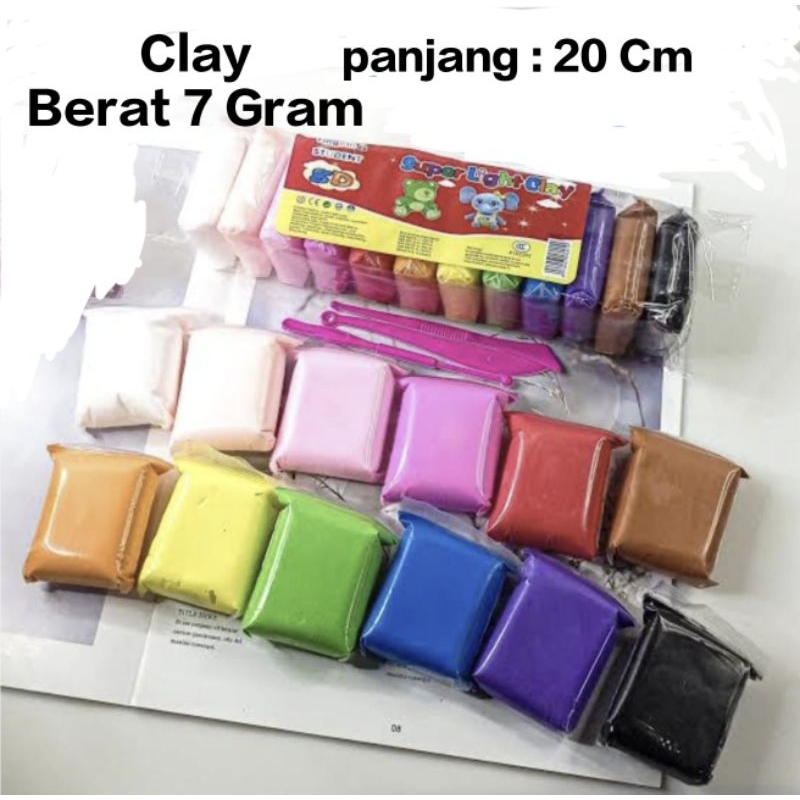 Jual Mainan Clay Anak ( isi 12 Warna ) Berat 70 Gram | Shopee Indonesia