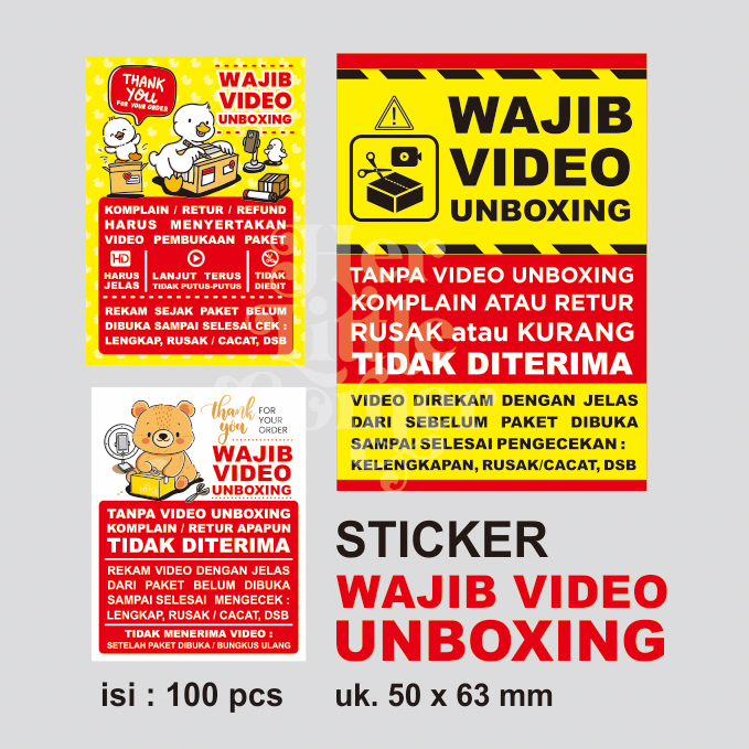 Jual STICKER UNBOXING ISI 100 UKURAN 50mm x 63mm | Shopee Indonesia