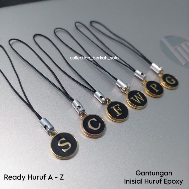 Jual GANTUNGAN HP INISIAL HURUF EPOXY / GANTUNGAN HANDPHONE KUNCI TAS ...