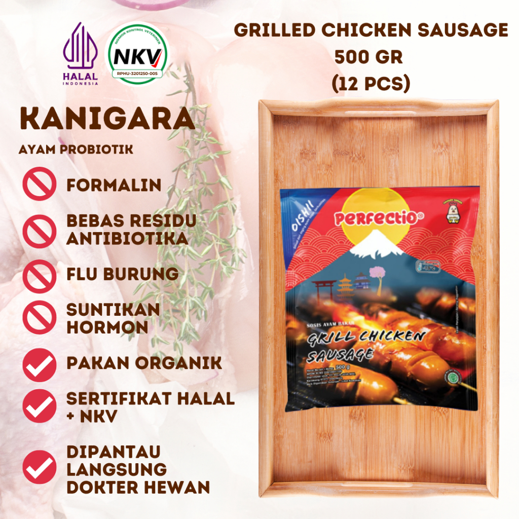 Jual PERFECTIO FROZEN FOOD GRILL CHICKEN SAUSAGE SOSIS AYAM 500 GR 11 ...