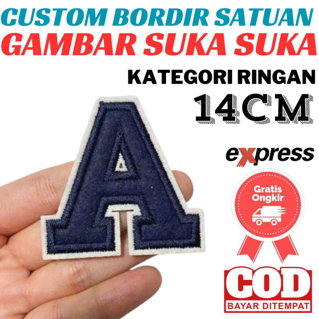 Jual Custom Bordir Satuan Gambar Bebas Ukuran 14 Cm Ringan Hasil Rapih ...