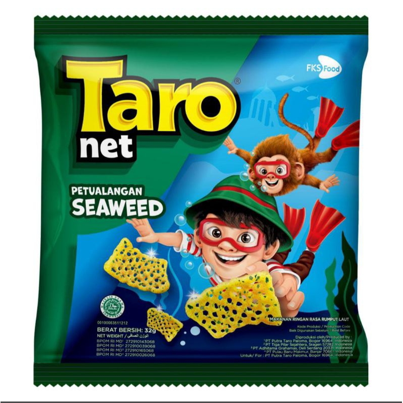 Jual [ 32 gram ] Cemilan Snack Taro net Makanan Ringan rasa Rumput Laut ...