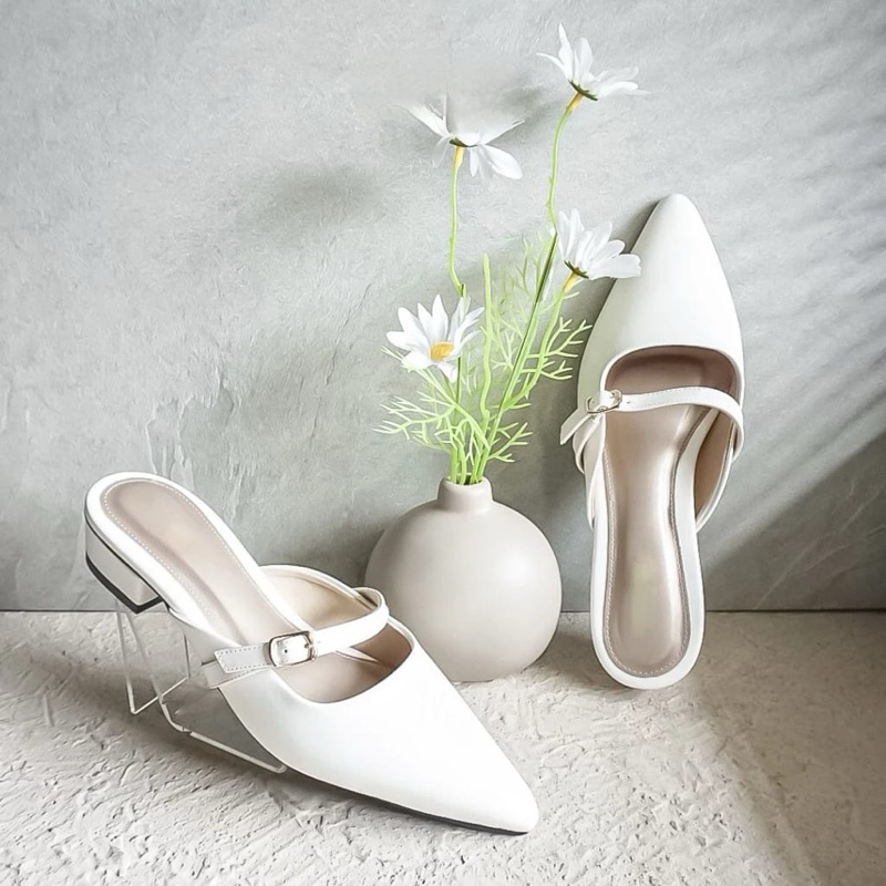 Jual ARF Collection Aime Sepatu Selop Mules Heels 3 Cm | Shopee Indonesia