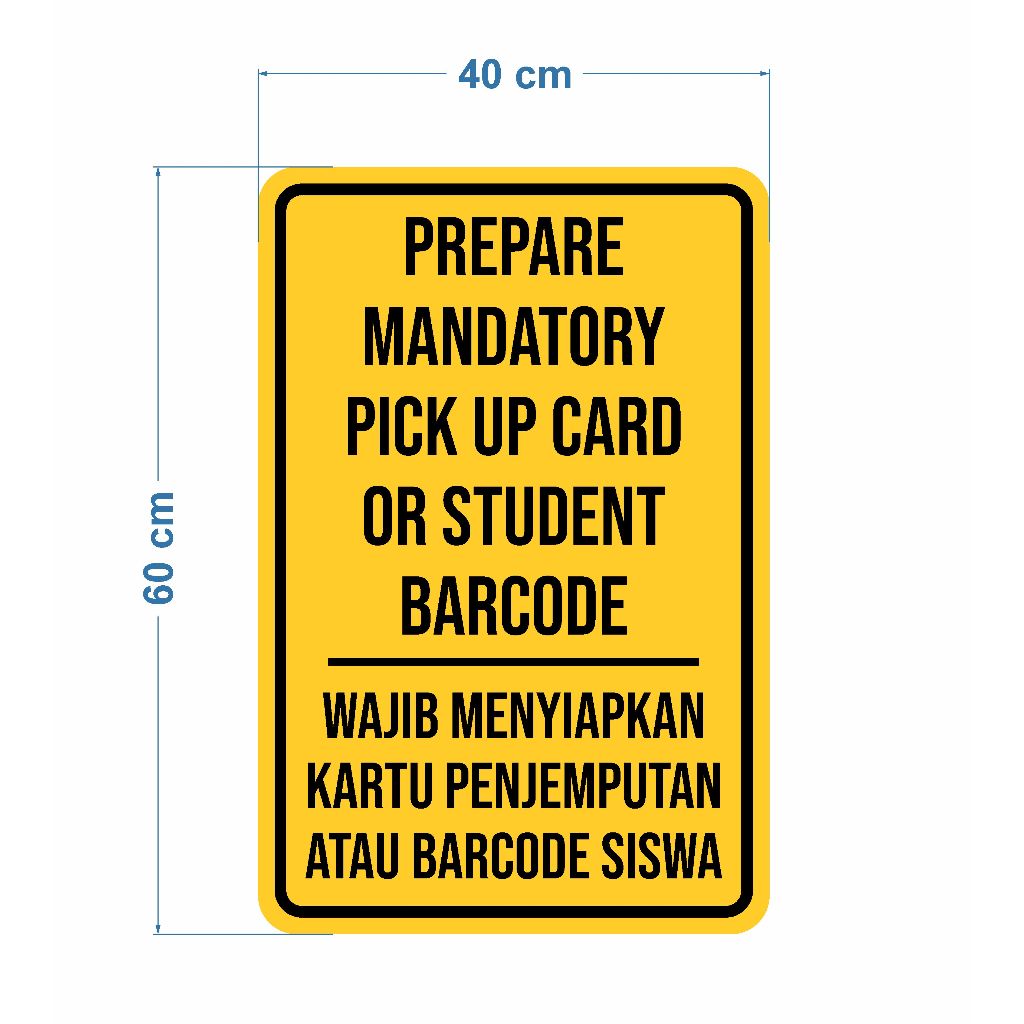 Jual Rambu Custom student barcode 40cm x 60cm plat alumunium | Shopee ...