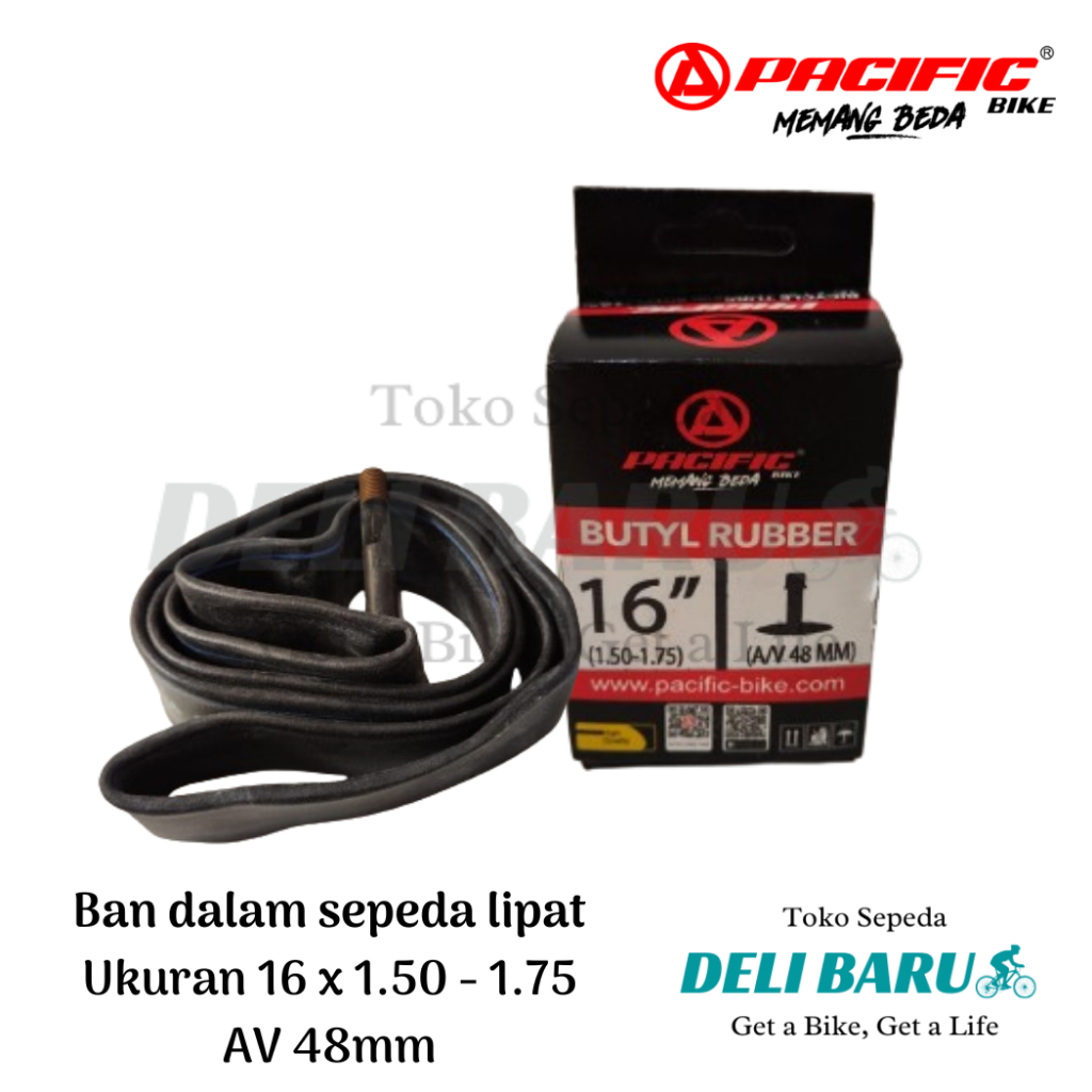 Jual Pacific Ban dalam 16 x 1.50 - 1.75 pentil motor AV 48 mm sepeda lipat mini pelek tinggi ...